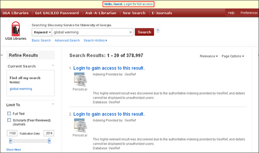 How Do I Search And View Ebsco Discovery Service As A Guest 